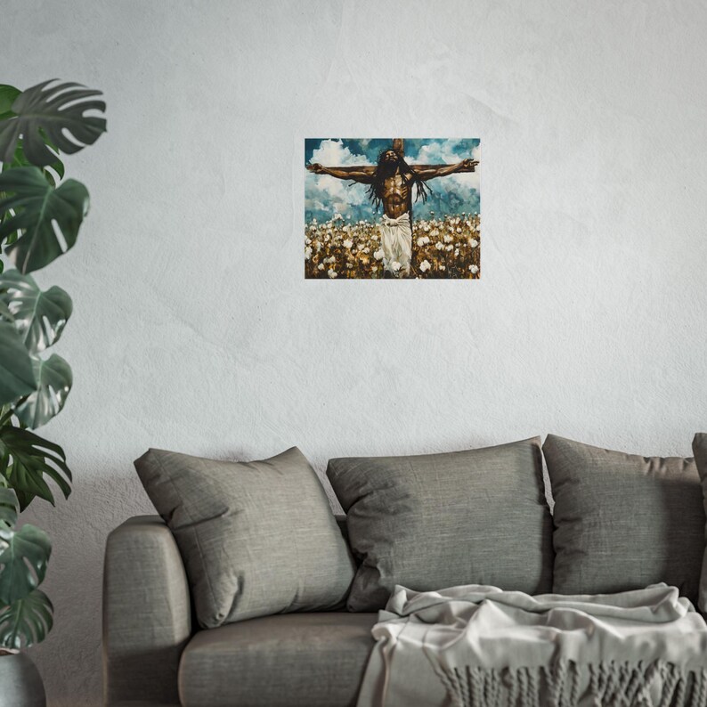 Black Jesus With Dreads Art Print: Cotton Cross Crucifixion Giclée - Etsy