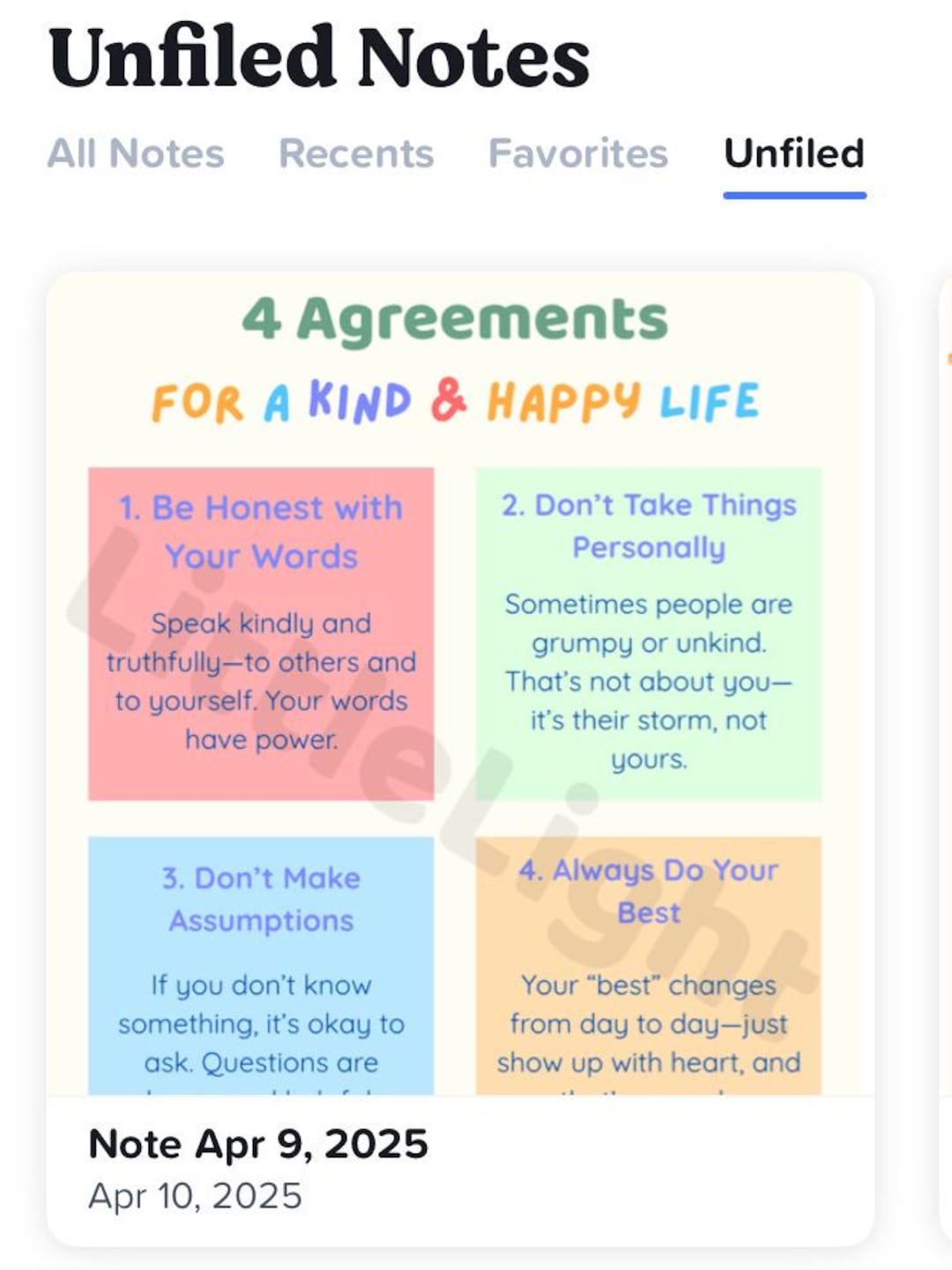 Digital Affirmation Poster- the Four Agreements for Kids – Printable ...