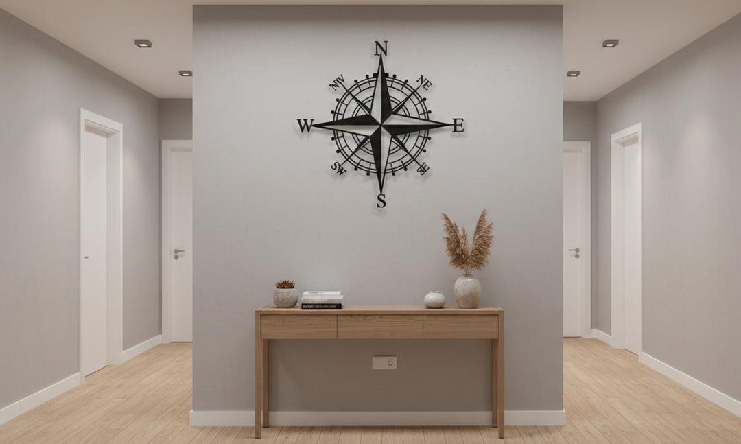 Vintage Compass Rose Wall Art Print, Nautical Decor for Office & Home ...