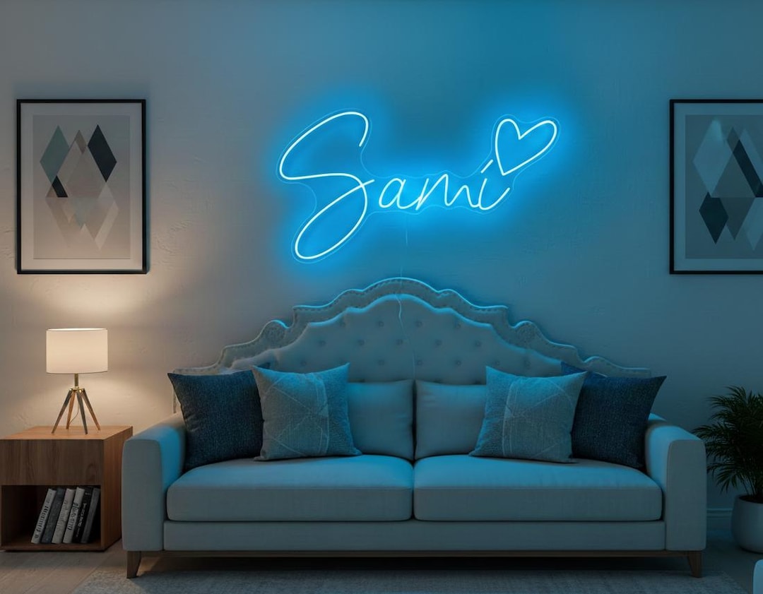 Custom Name Neon Sign - Personalized Sami Blue LED Light Decor - Wall ...