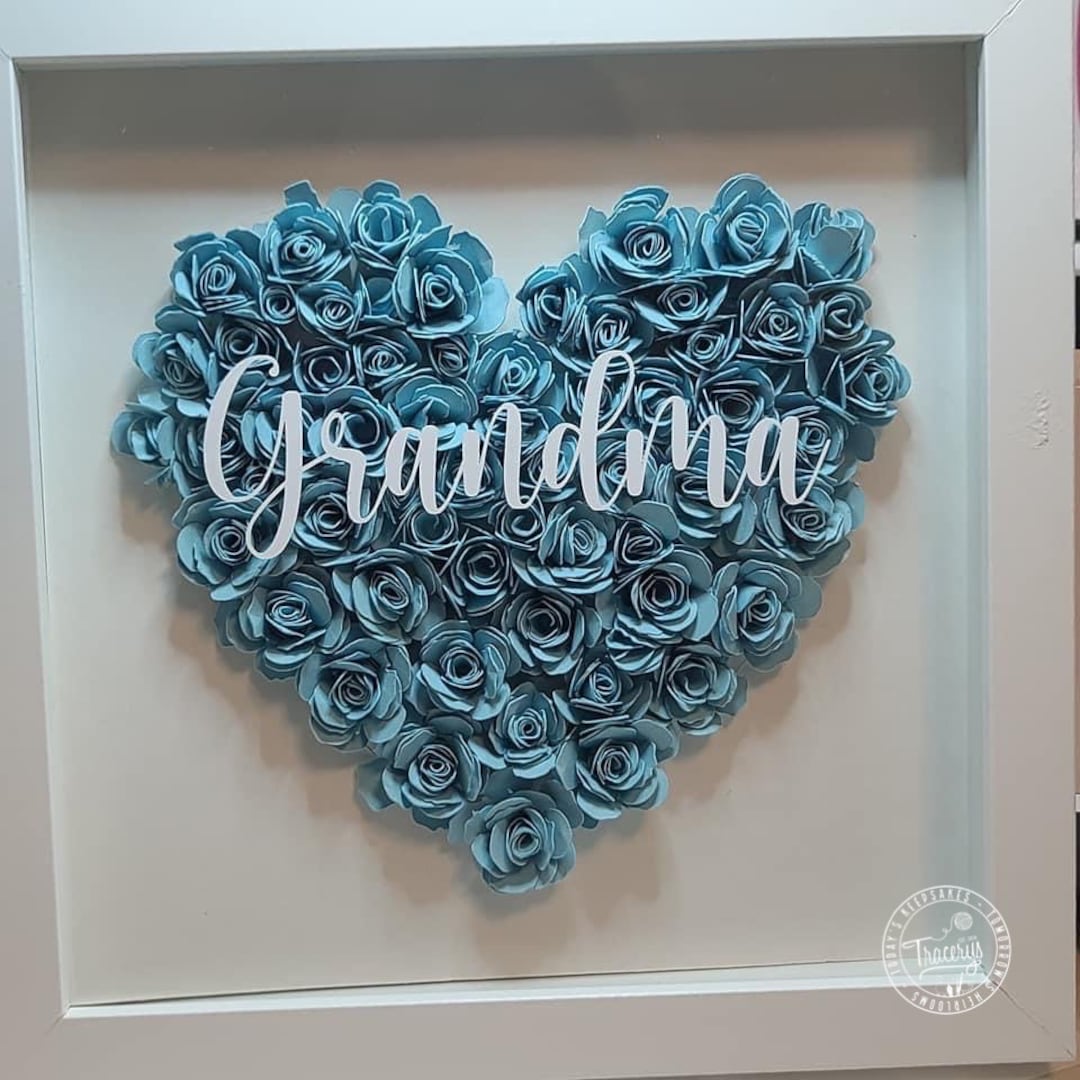 Mom Shadowbox, Grandma Shadowbox, Paper Roses Shadowbox, Custom ...