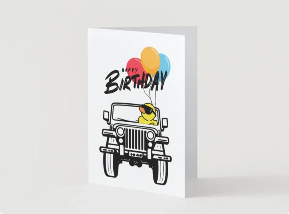 Jeep Birthday Card | Rubber Duck, Off-road Adventure (printable) - Etsy