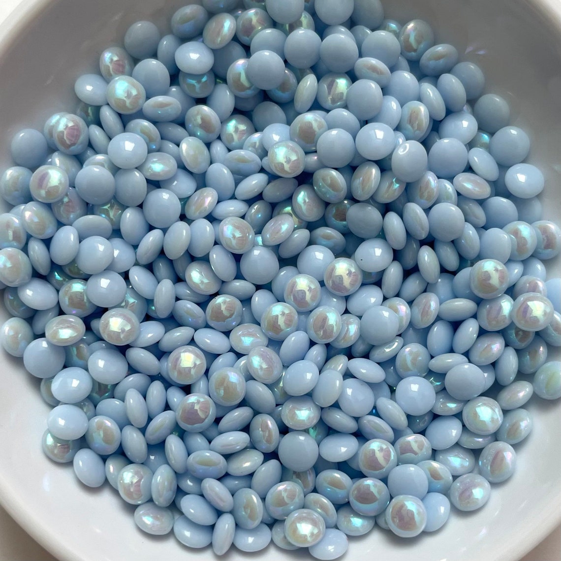 Vintage AB Baby Blue Stones 4mm Glass Metallic Aurora Borealis Round ...
