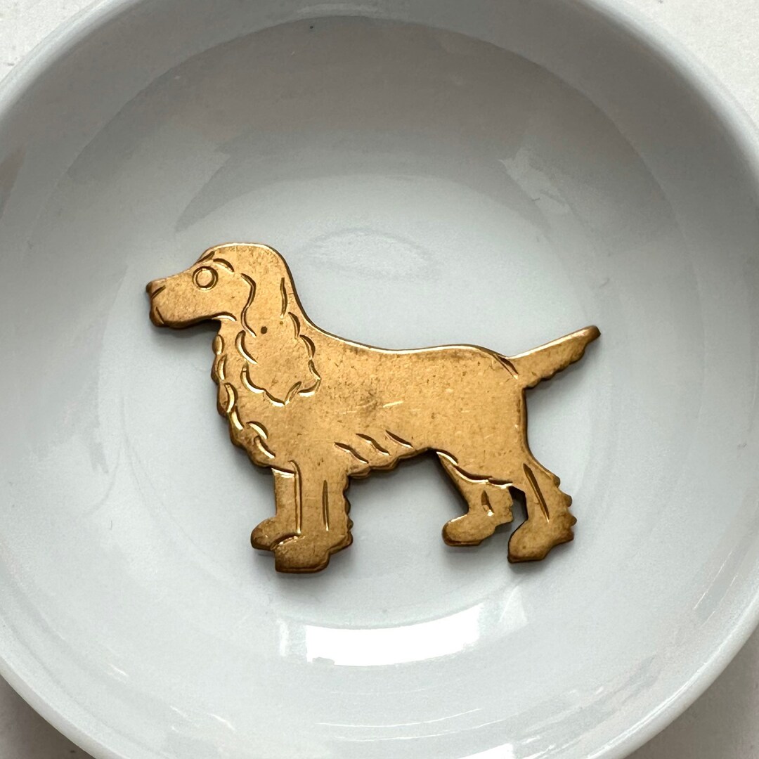 1 or 2 Vintage Dog Findings Brass English Setter King Charles Spaniel ...