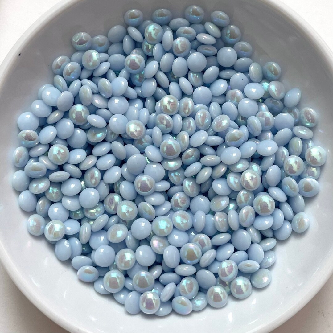 Vintage AB Baby Blue Stones 4mm Glass Metallic Aurora Borealis Round ...