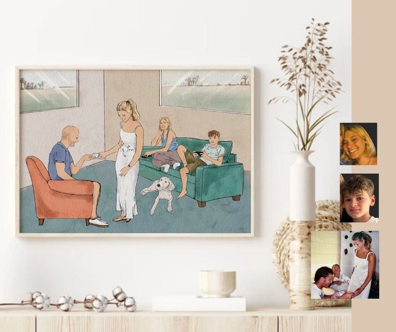Personalized Contemporary People Portrait - Custom Art Commission - Etsy
