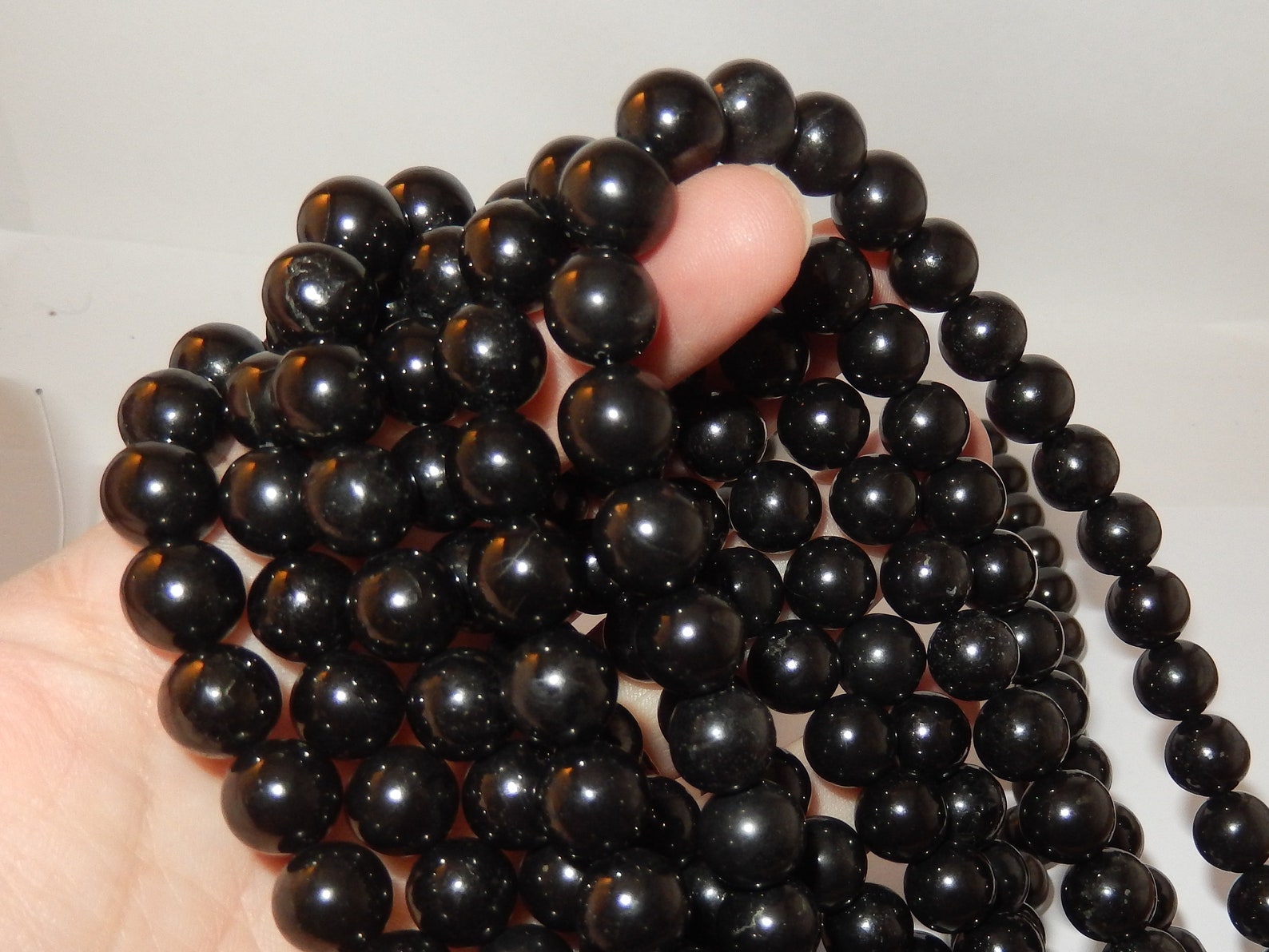 Shungite beads 15 length round bead strand 10mm | Etsy