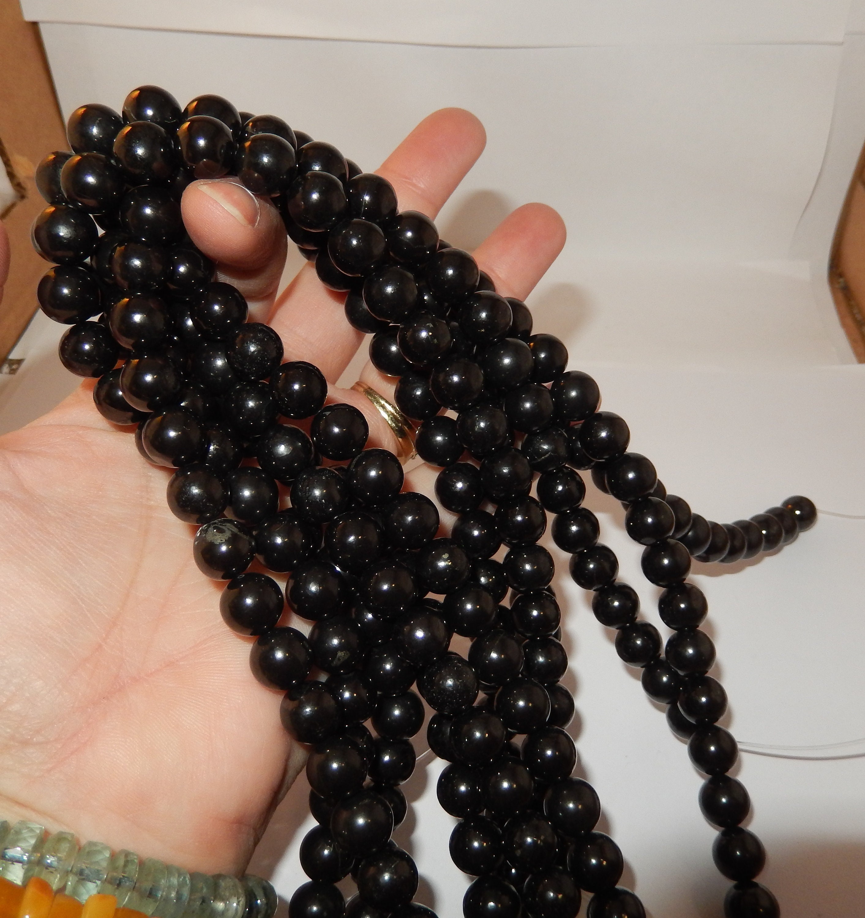 Shungite beads 15 length round bead strand 10mm | Etsy