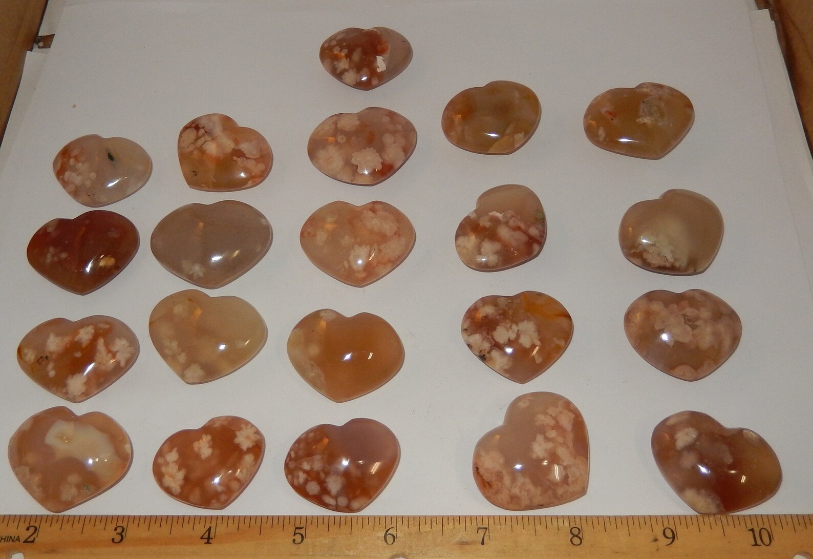 Flower Agate Heart | Etsy