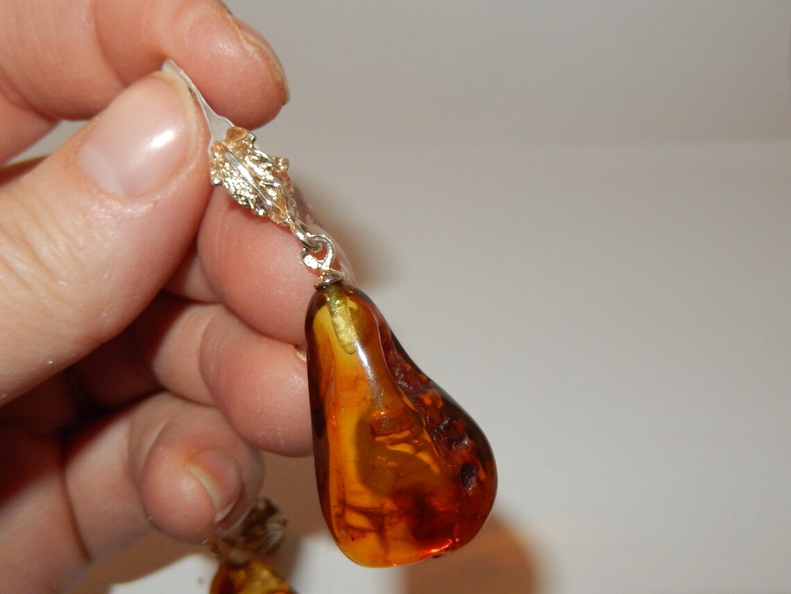 Baltic Amber in Sterling Silver Pendant - Etsy
