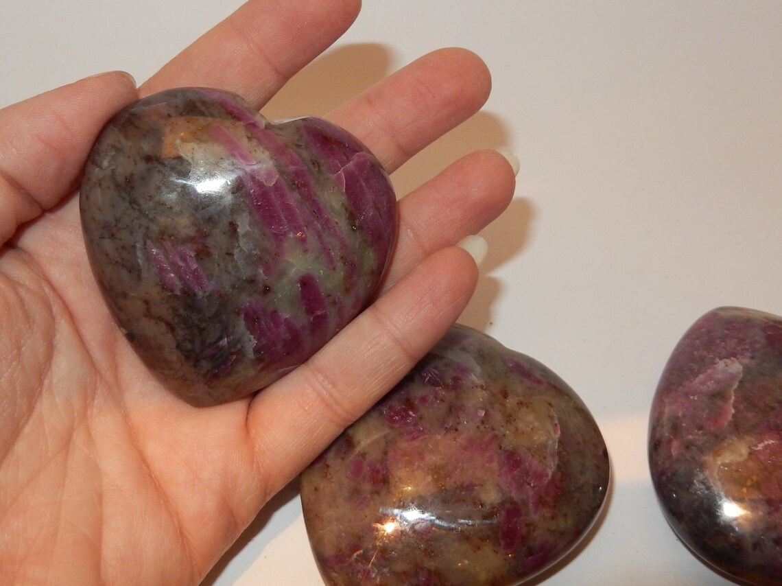 Ruby in Quartz Large Heart - Etsy