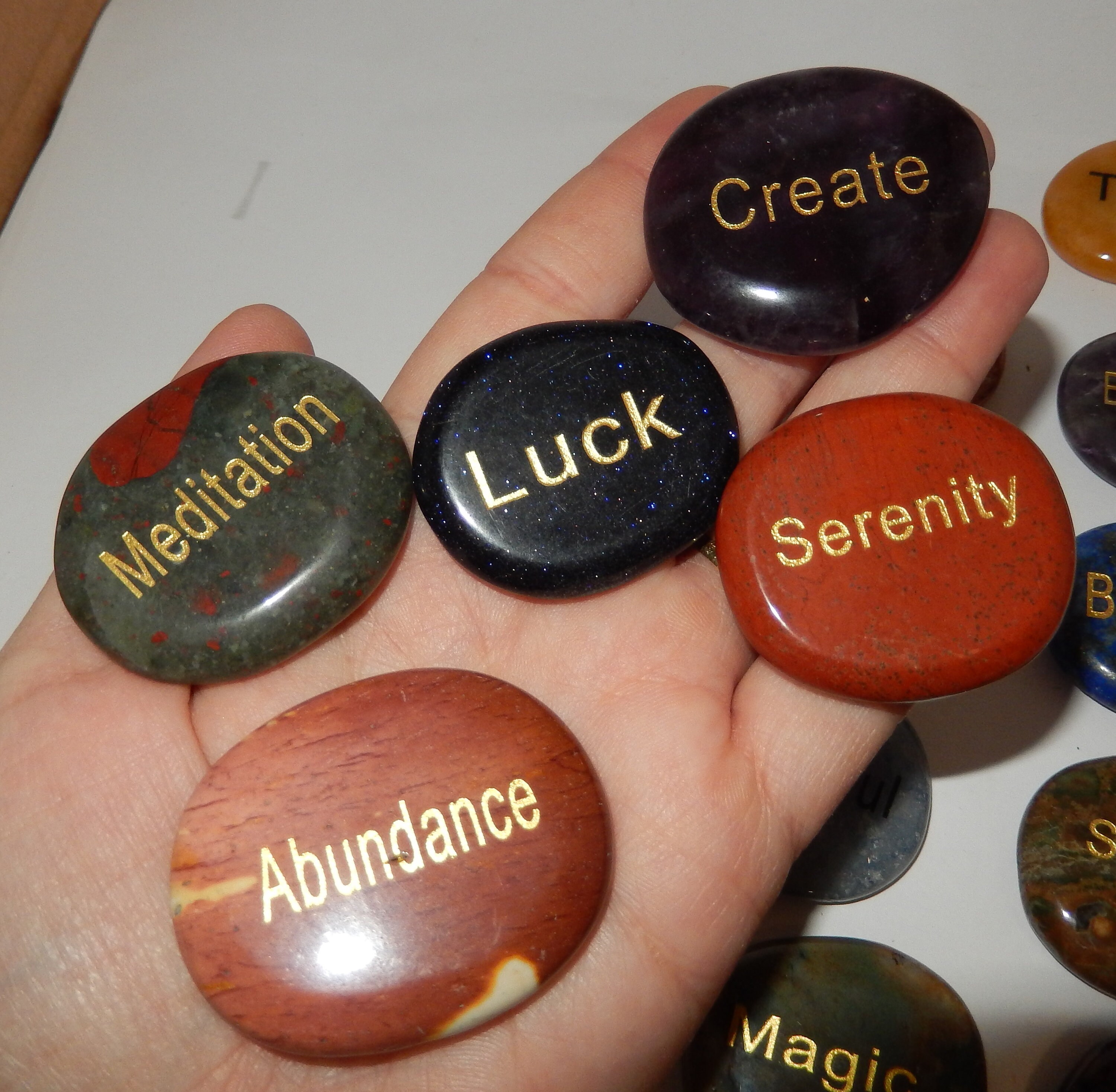 Word/ Worry Stone - With Divot on the Back (grp 1) - Etsy