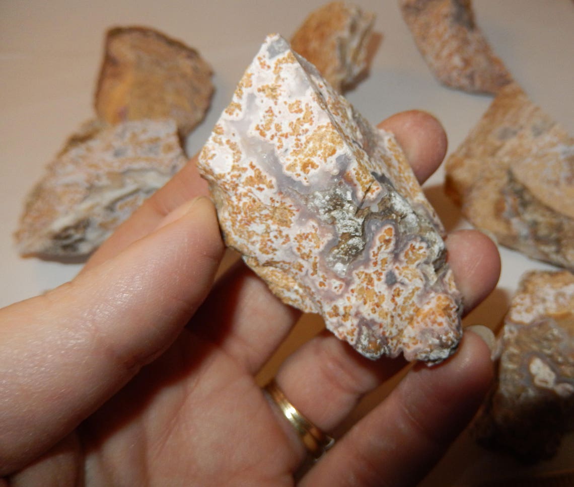 Butterfly Jasper a.k.a. Calico Jasper / with agate raw | Etsy