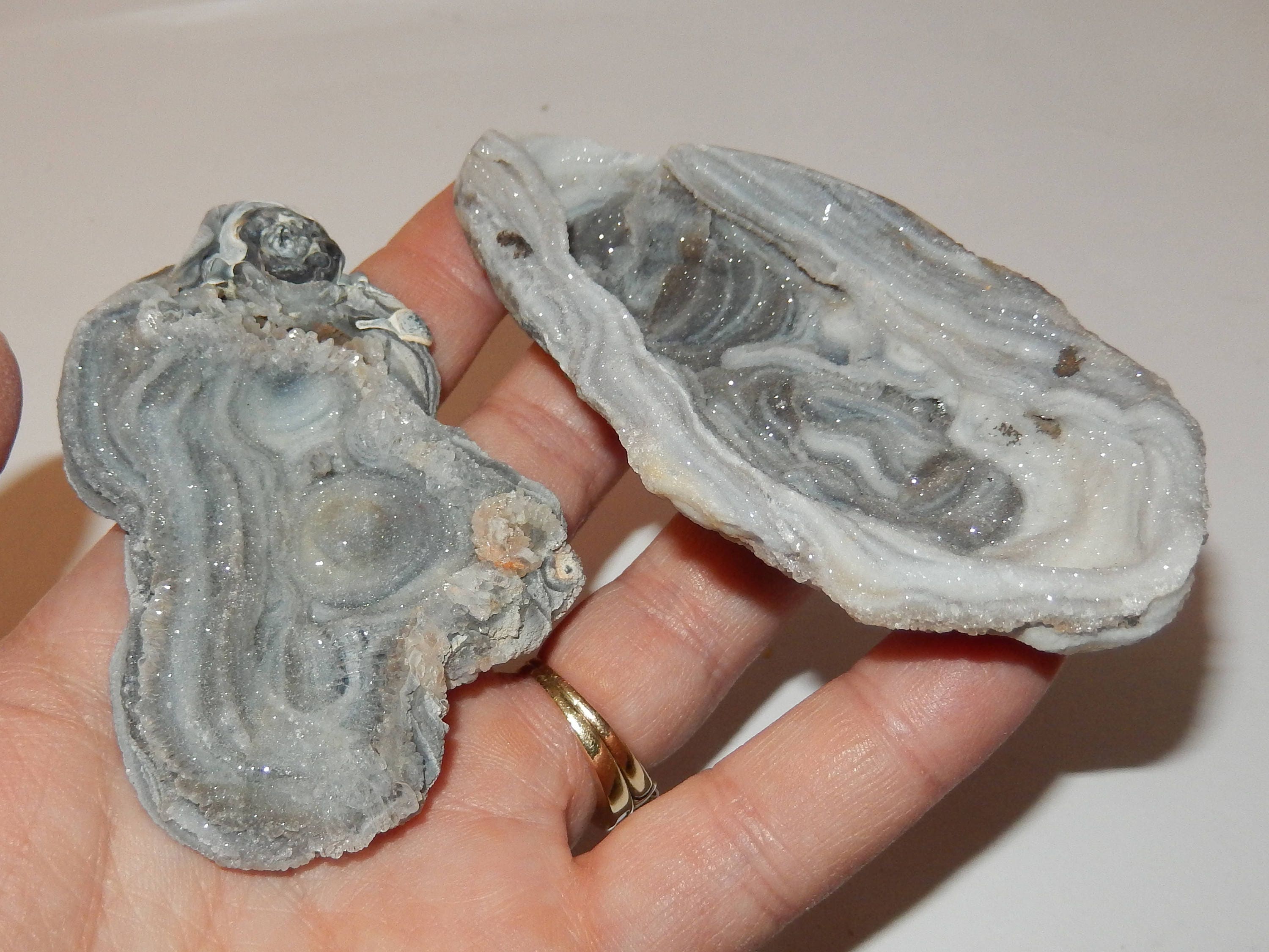 Large Chalcedony Rose With Druzy Quartz | Etsy