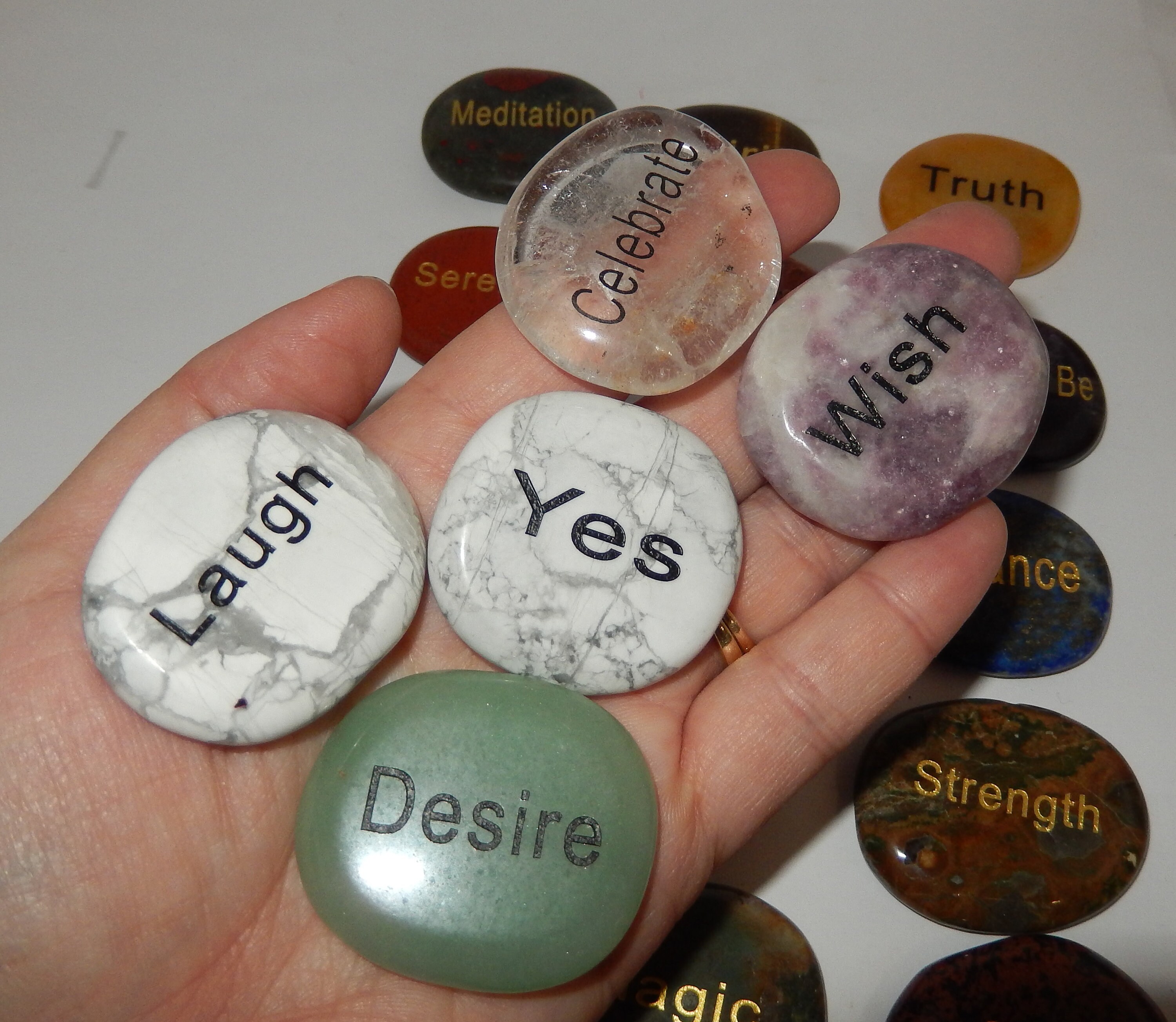 Word/ Worry Stone - With Divot on the Back (grp 1) - Etsy