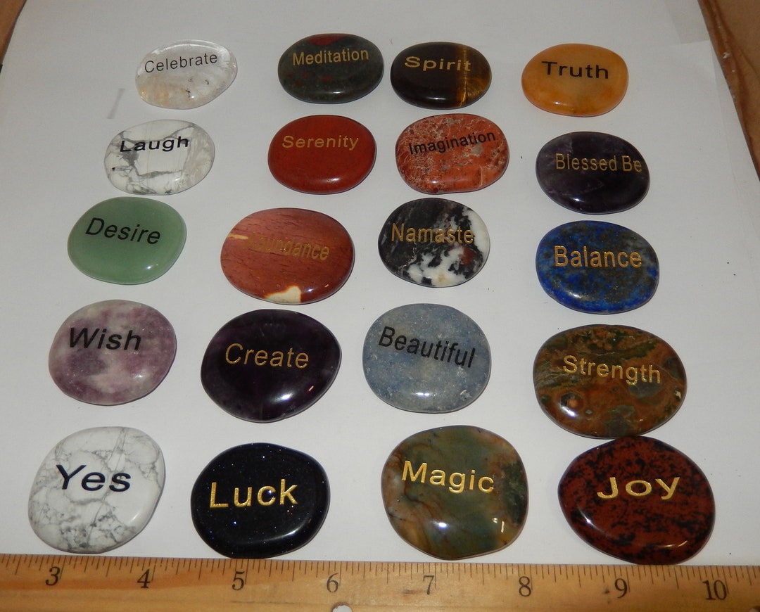 Word/ Worry Stone - With Divot on the Back (grp 1) - Etsy