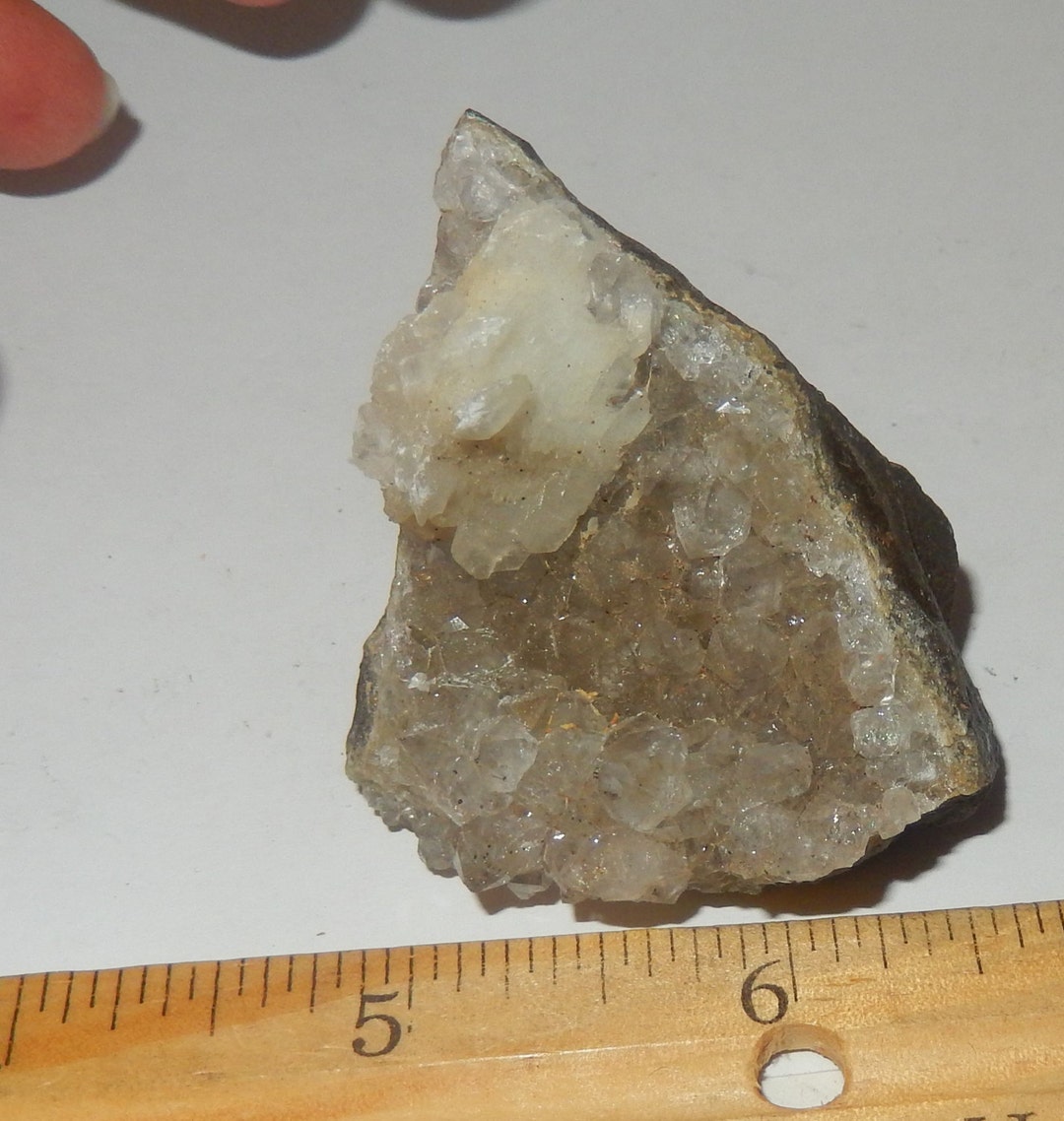 Quartz Crystal Cluster With Calcite - Etsy