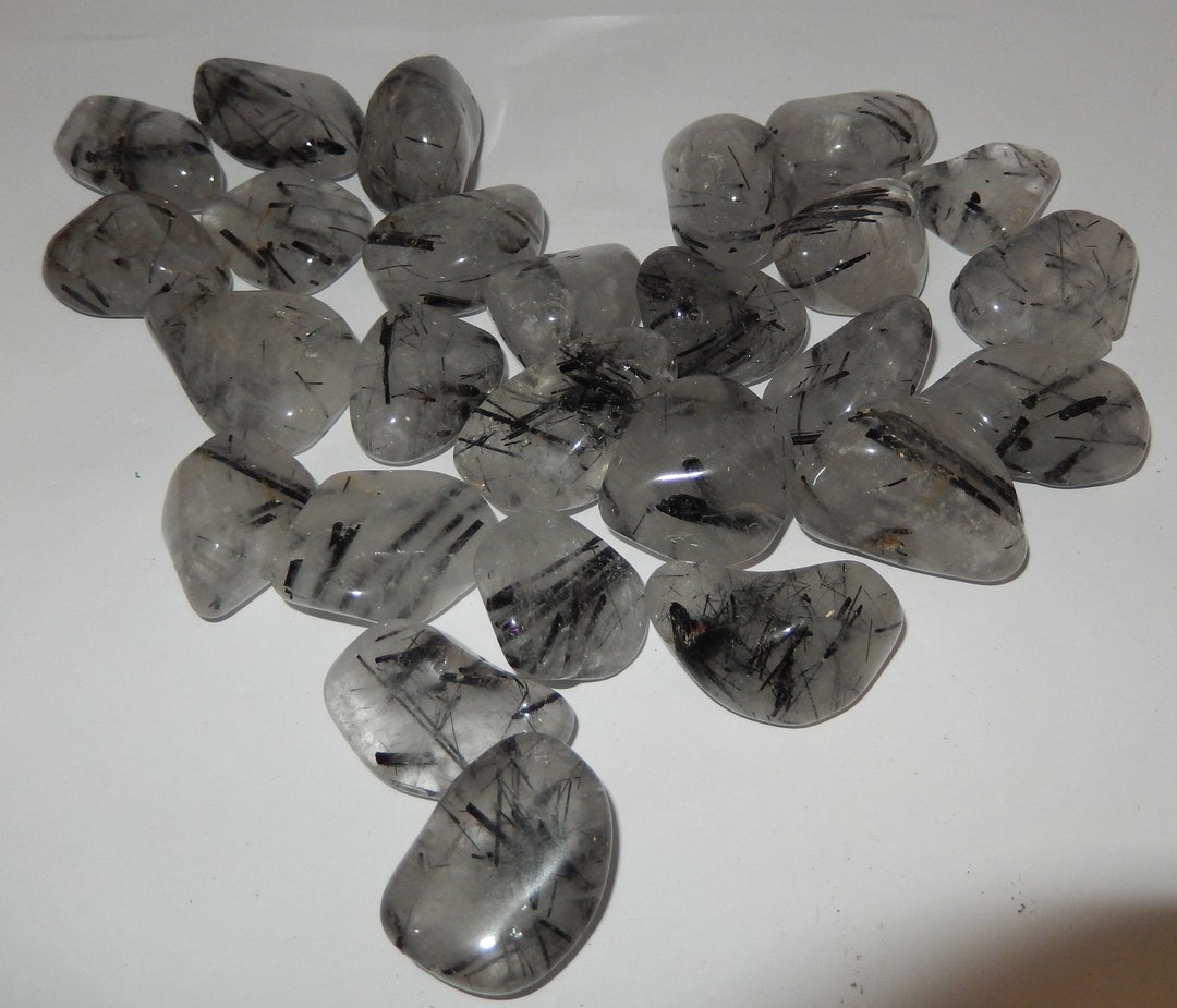 Tourmalined Quartz Tumbled - Etsy
