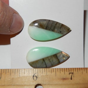 Chrysoprase & Labradorite Inlay Beads - 1 Pair - Etsy