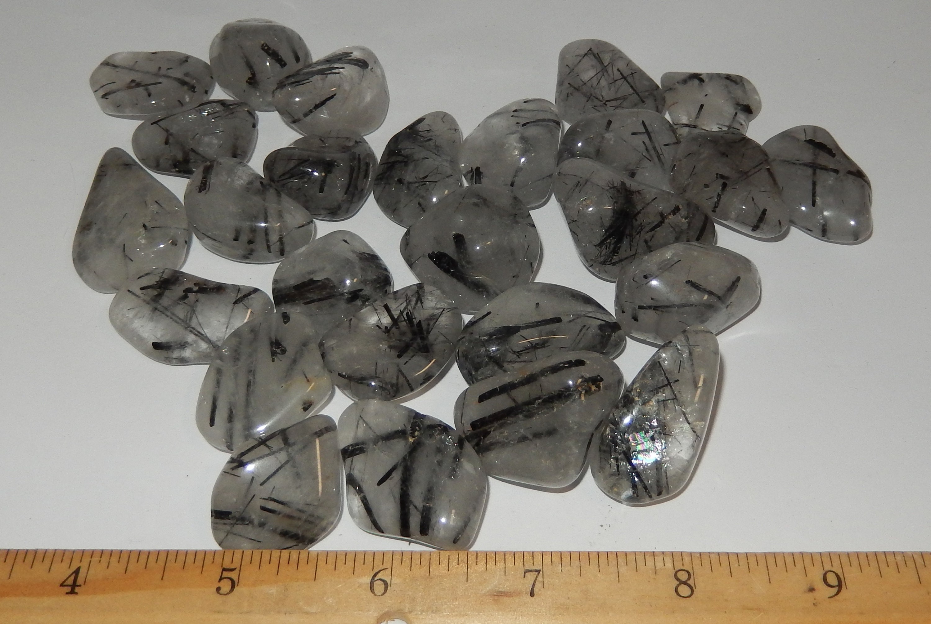 Tourmalined Quartz tumbled | Etsy