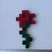 3D Pixel Rose – Wooden Minecraft Flower – Hand Painted Pixel Decor for ...