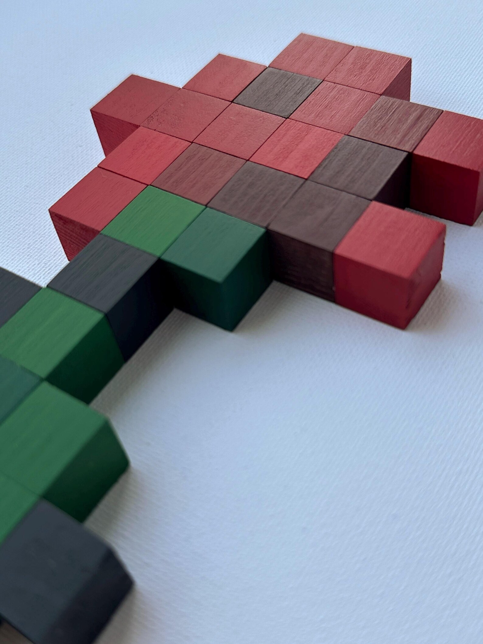 3D Pixel Rose – Wooden Minecraft Flower – Hand Painted Pixel Decor for ...