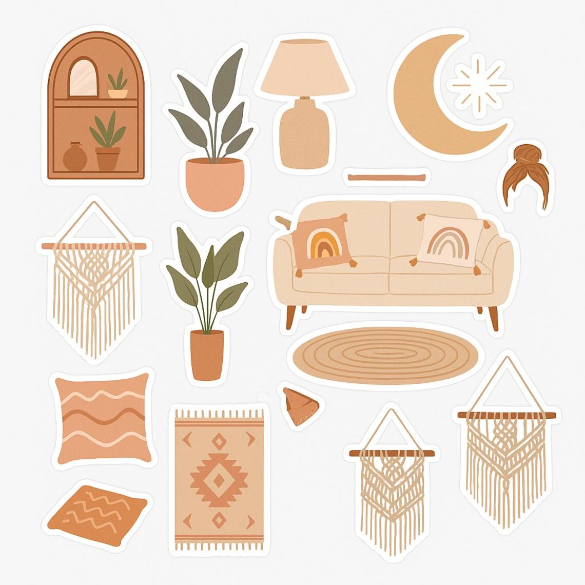 Boho Style Stickers. Pack of 15 - Etsy