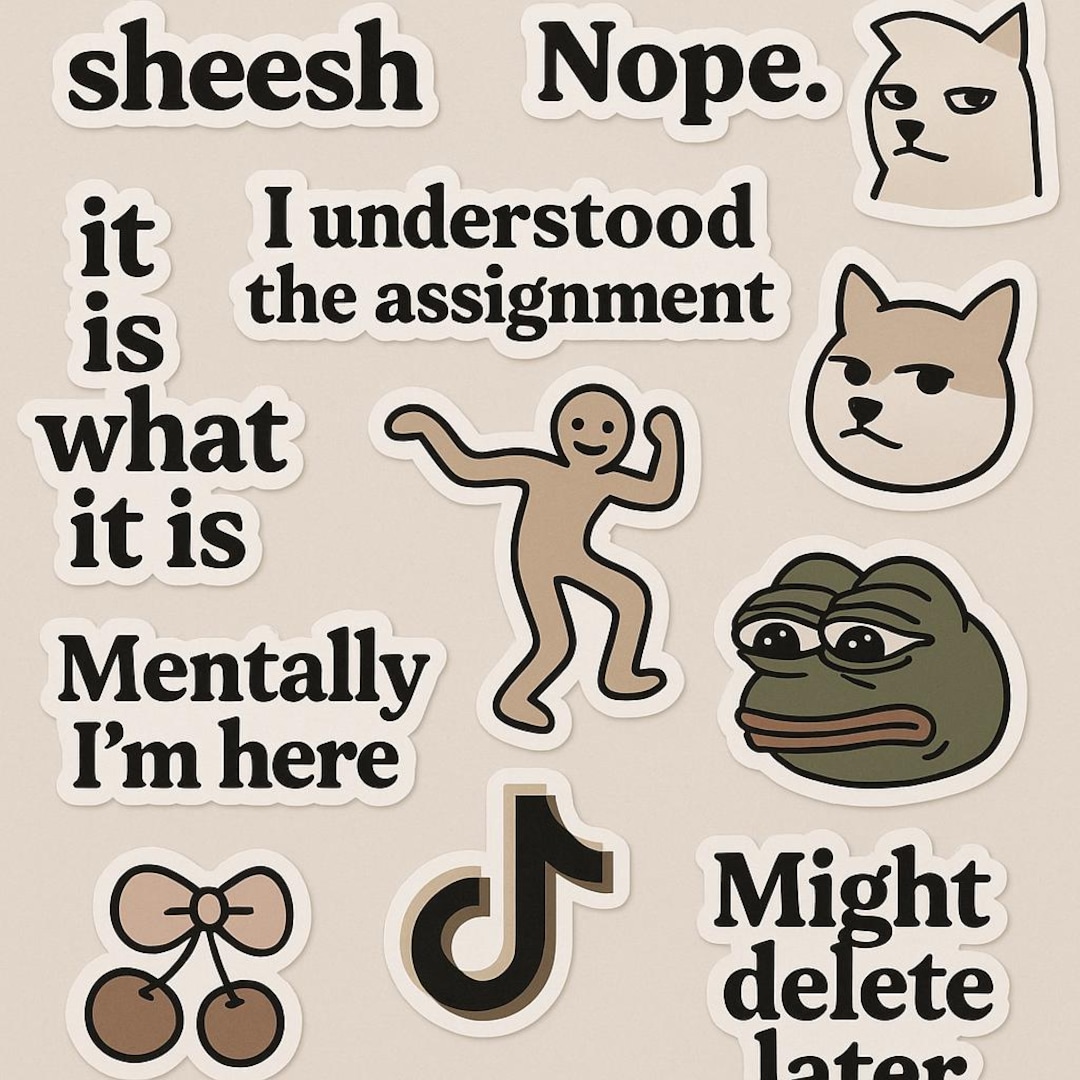 Tiktok Viral Stickers. Pack of 12 - Etsy