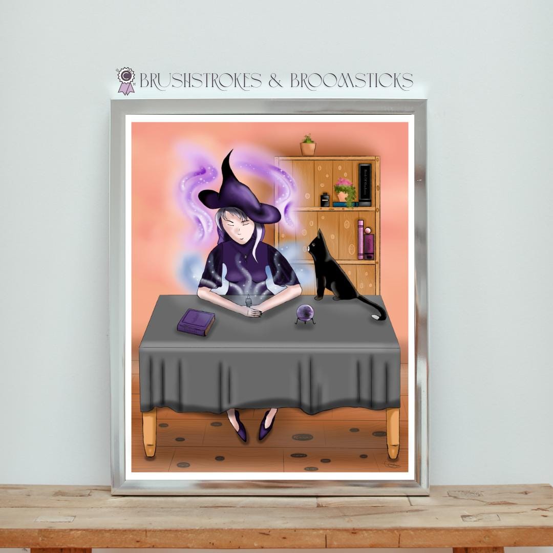 Mystical Witch Meditation | Digital Wall Art (3 Sizes) | Witchy Home ...