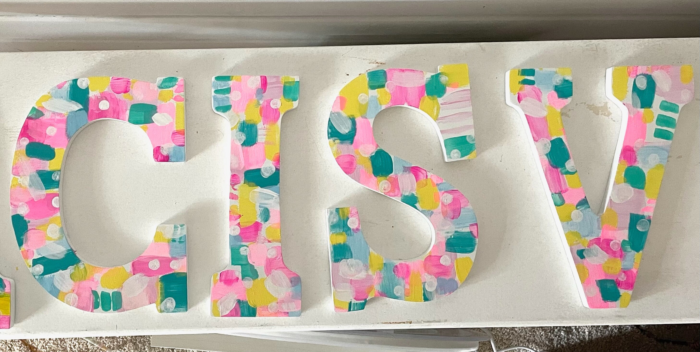 Custom Preppy Hand Painted Wood Letter You Pick Size and Colors - Etsy
