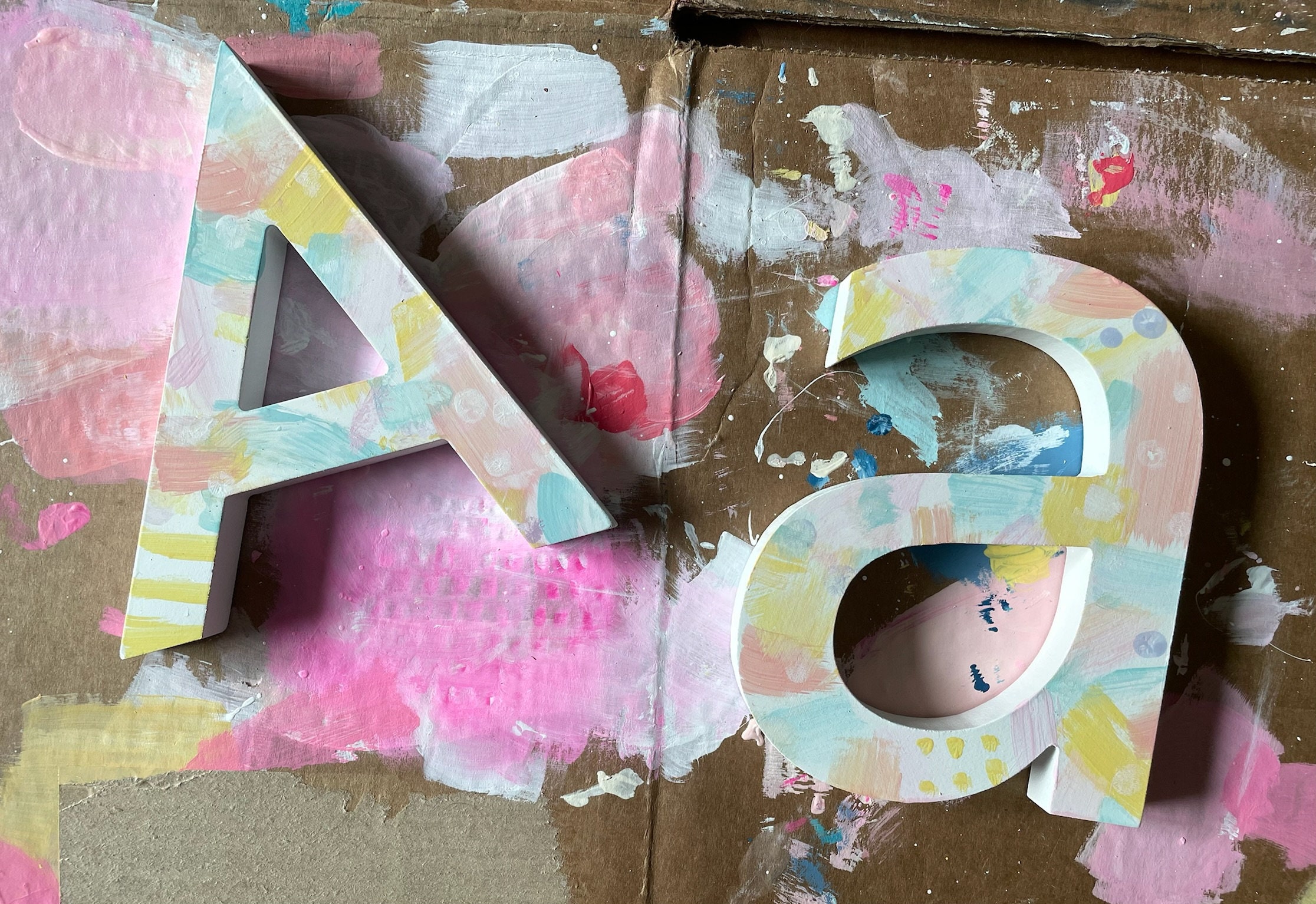 Custom Preppy Hand Painted Wood Letter You Pick Size and Colors - Etsy