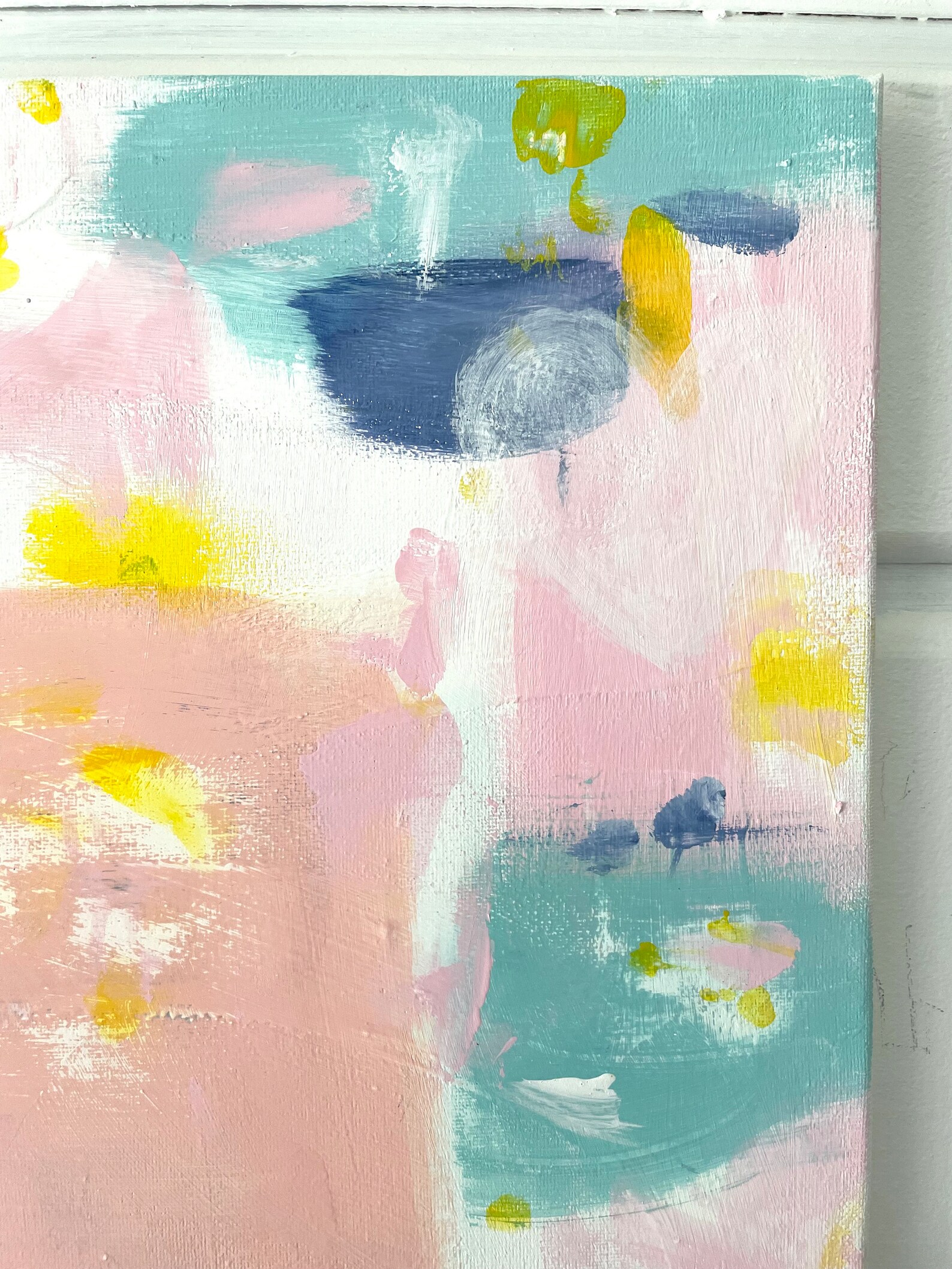 Whisper Hearts Modern Abstract Canvas Painting Best Friend Gift Preppy ...