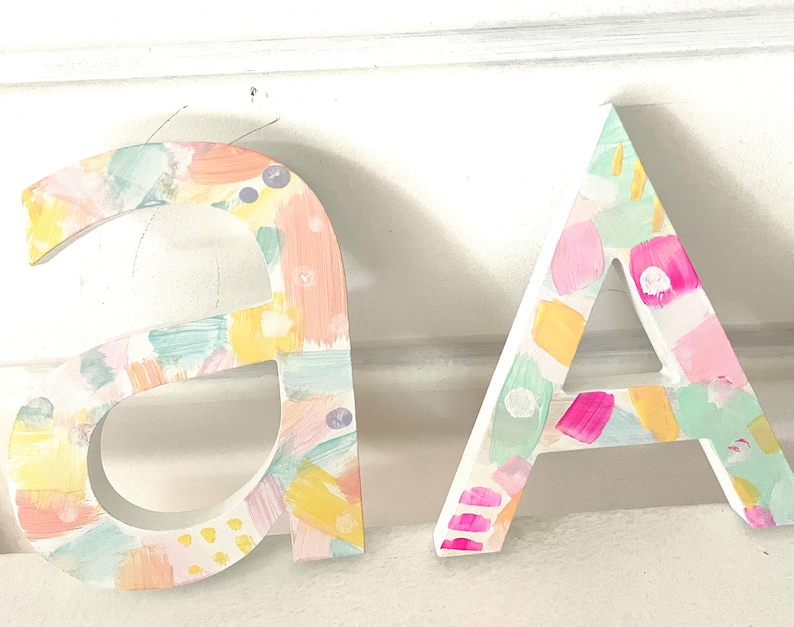 Custom Preppy Hand Painted Wood Letter You Pick Size and Colors - Etsy
