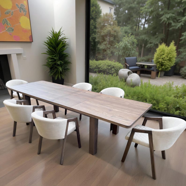 Extendable Oak Dining Table – Solid Wood, Modern Rectangular or Round ...