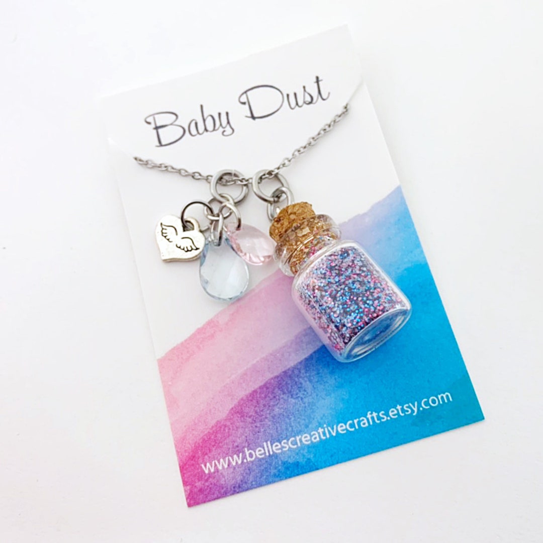 Baby Dust Necklace...choose Your Glitter Color! Stainless Steel Chain ...