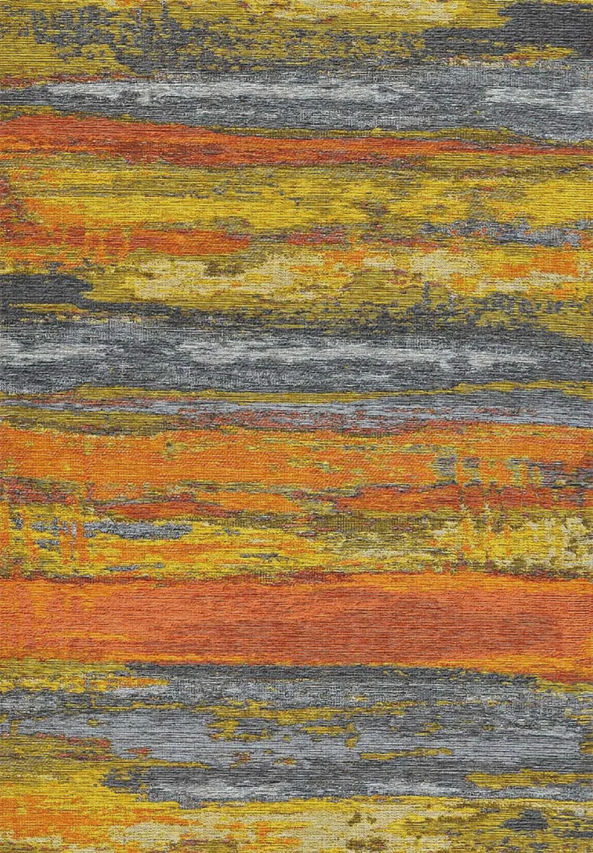 Sunset Tones Contemporary Brush-stroke Pattern Area Carpet: Modern ...