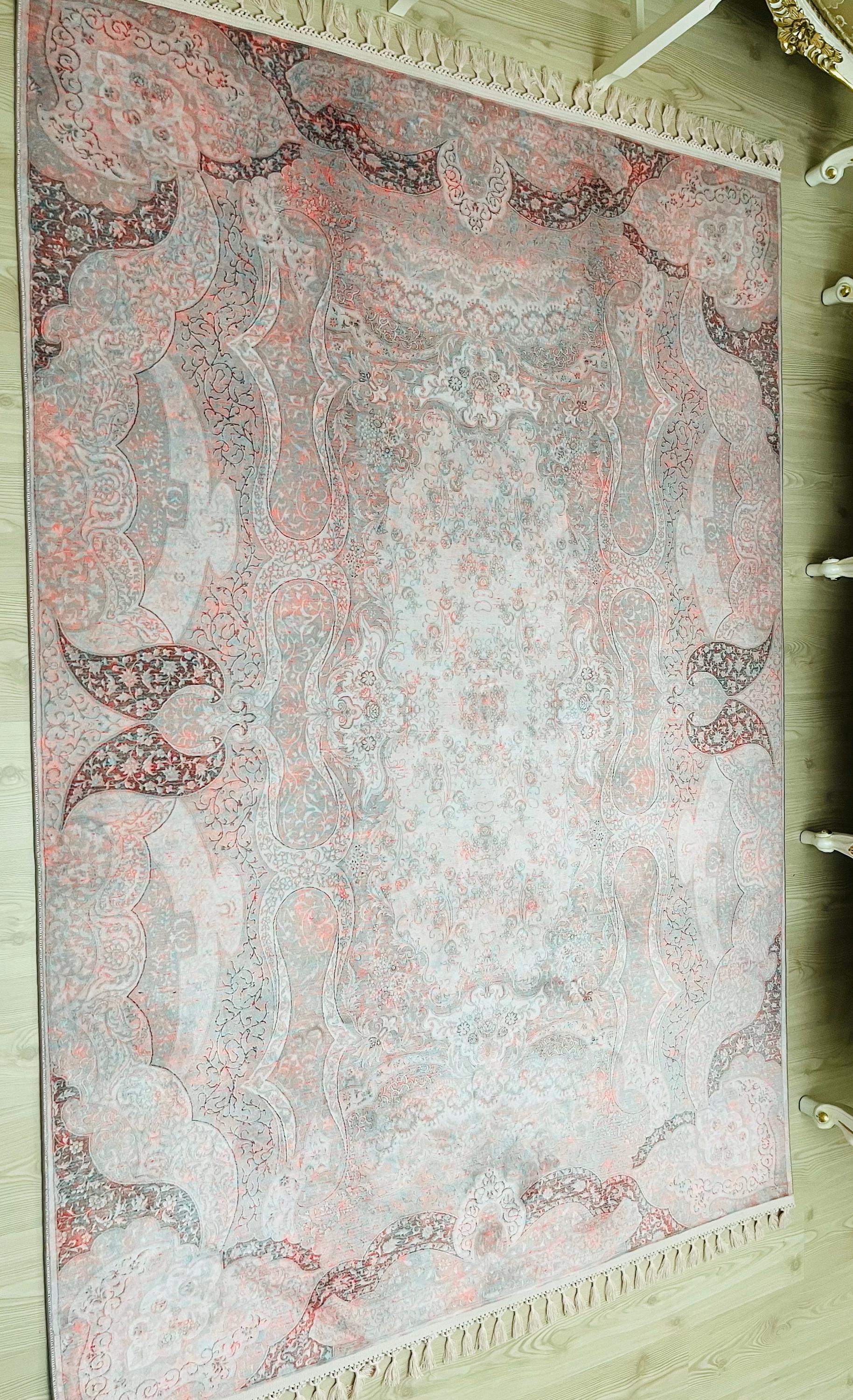 Pink Shabby Chic Area Rug: Vintage Style Oriental Chenille - Etsy