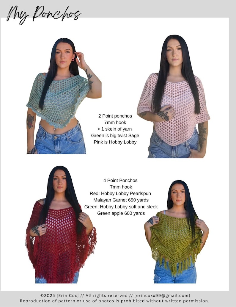 Crochet Poncho Pattern DIGITAL DOWNLOAD Beginner Friendly. Video ...