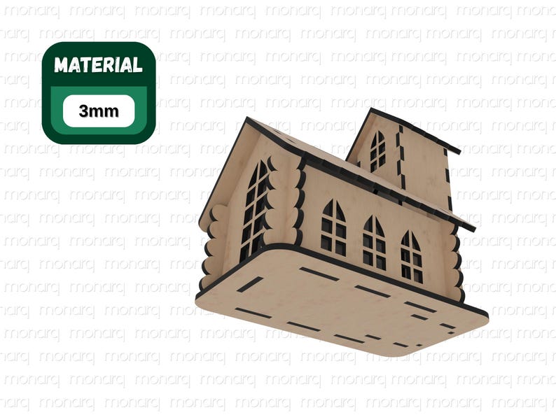 Decorative Church Model – DIY Mini Church, Holiday Home Decor, Laser ...