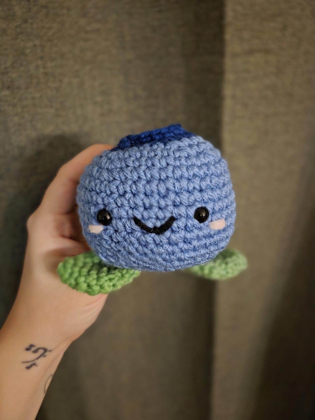 Handmade Happy Blueberry Plushie - Etsy