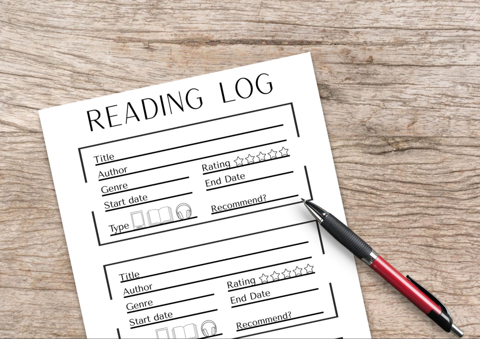 Reading Log Printable PDF – Minimalist Book Tracker for Journal or ...