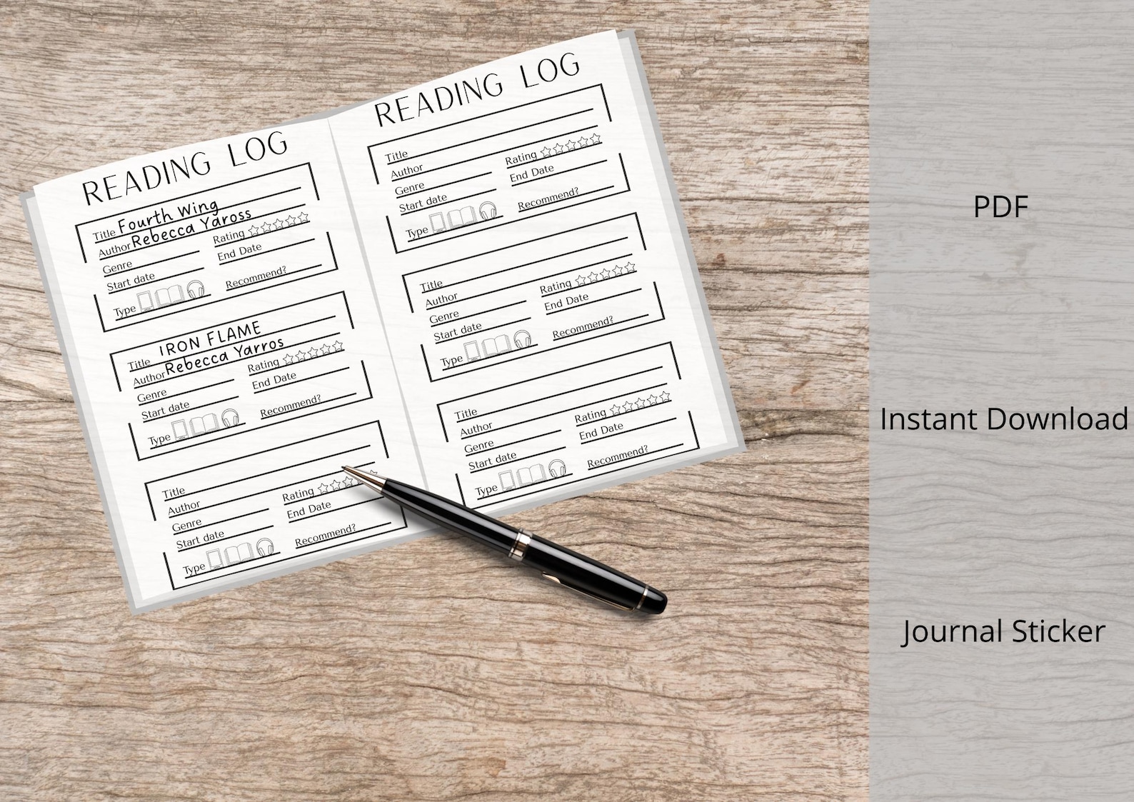 Reading Log Printable PDF – Minimalist Book Tracker for Journal or ...