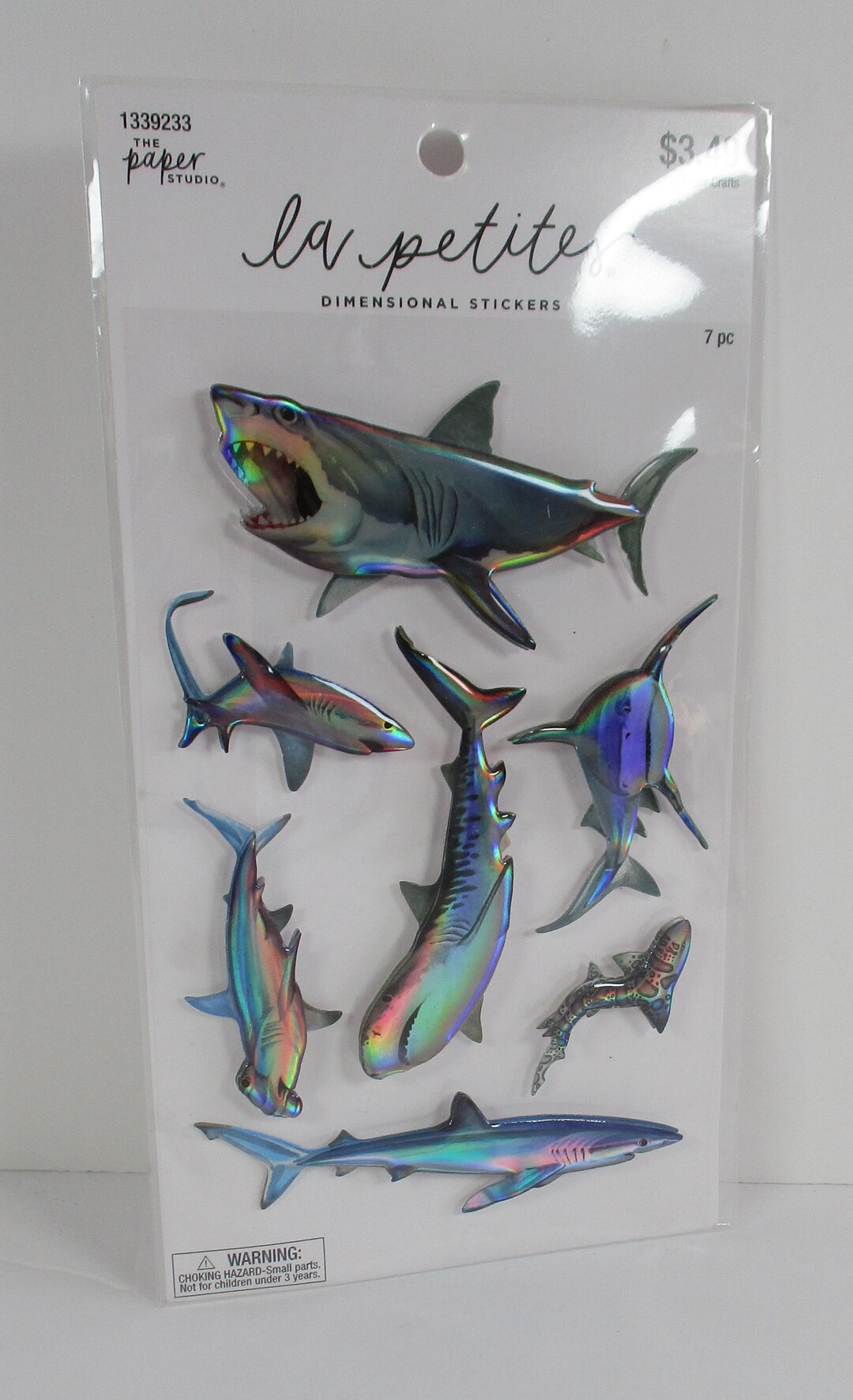 SHARKS Dimensional Stickers, New, Paper Studios, La Petites, Set of 7 ...