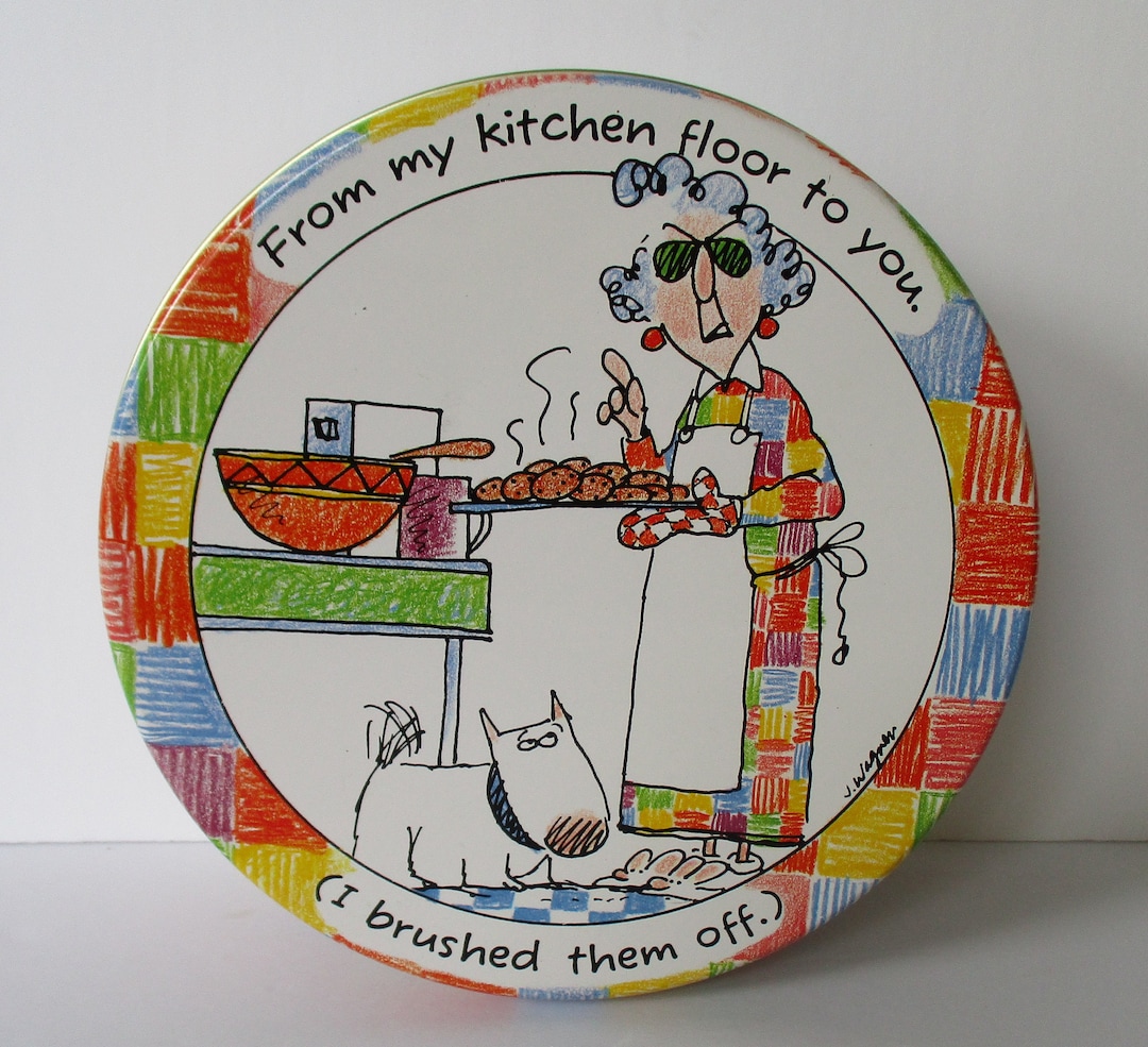 Vintage Maxine Old Lady Round Cookie Tin, Hallmark, Shoebox Greetings ...