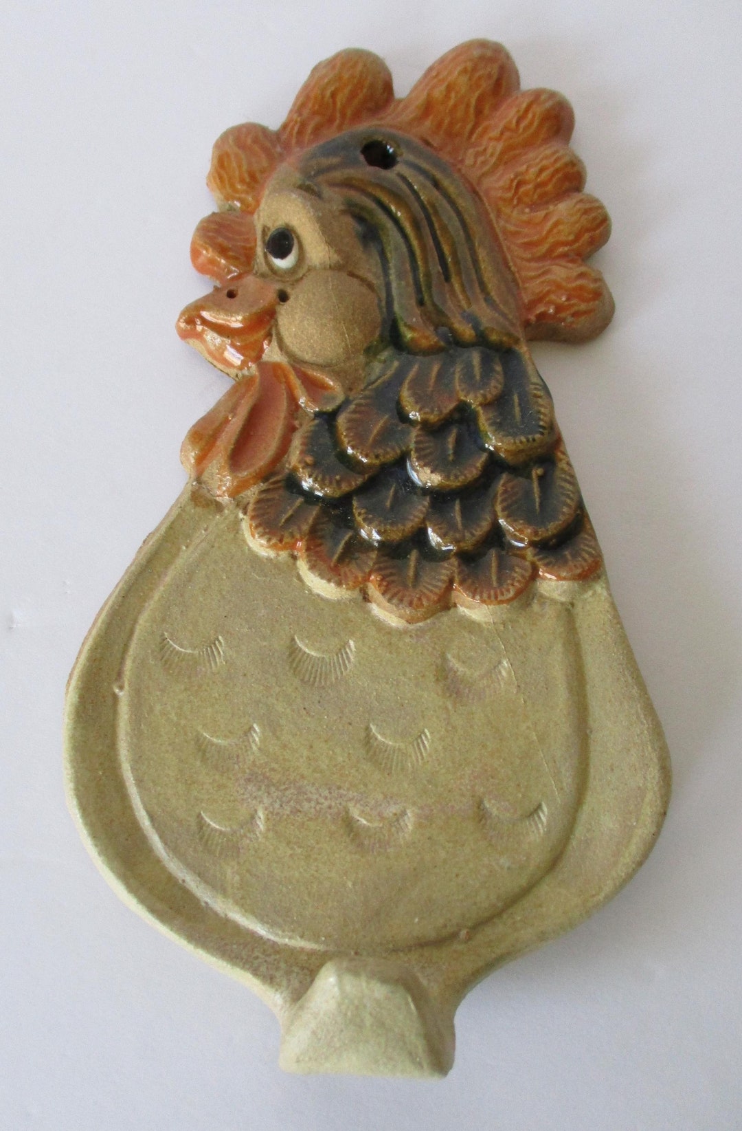 Vintage Max Hindt, Clay Pottery, Rooster, Chicken, Wall Hook, Hand ...
