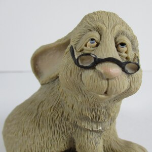 Vintage 1991 Frumps Resin Bunny Rabbit With Glasses Figurine, Foster, D ...
