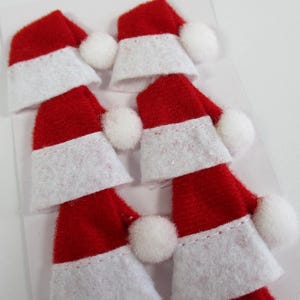 Miniature Felt Santa Hats, Mini Santa Stocking Hats, Set of 8 ...