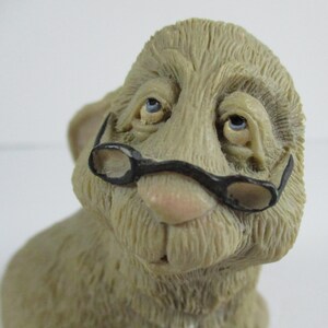 Vintage 1991 Frumps Resin Bunny Rabbit With Glasses Figurine, Foster, D ...