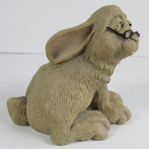 Vintage 1991 Frumps Resin Bunny Rabbit With Glasses Figurine, Foster, D ...