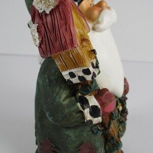 Vintage Old World Resin Santa Claus Figurine With Birdhouse, Long Coat ...